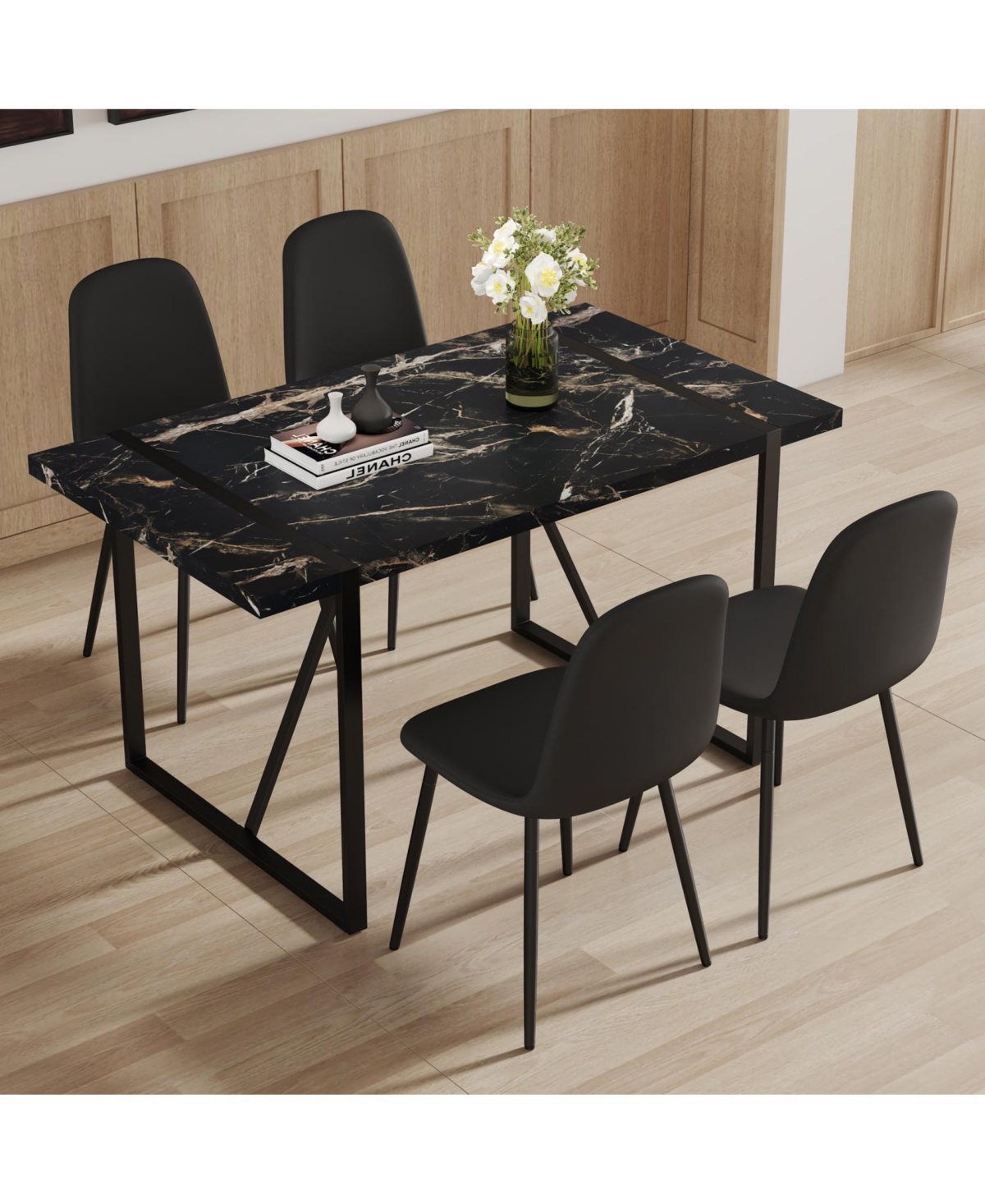 Click here for Streamdale Furniture Marble Dining Set with Pu Cat... prices