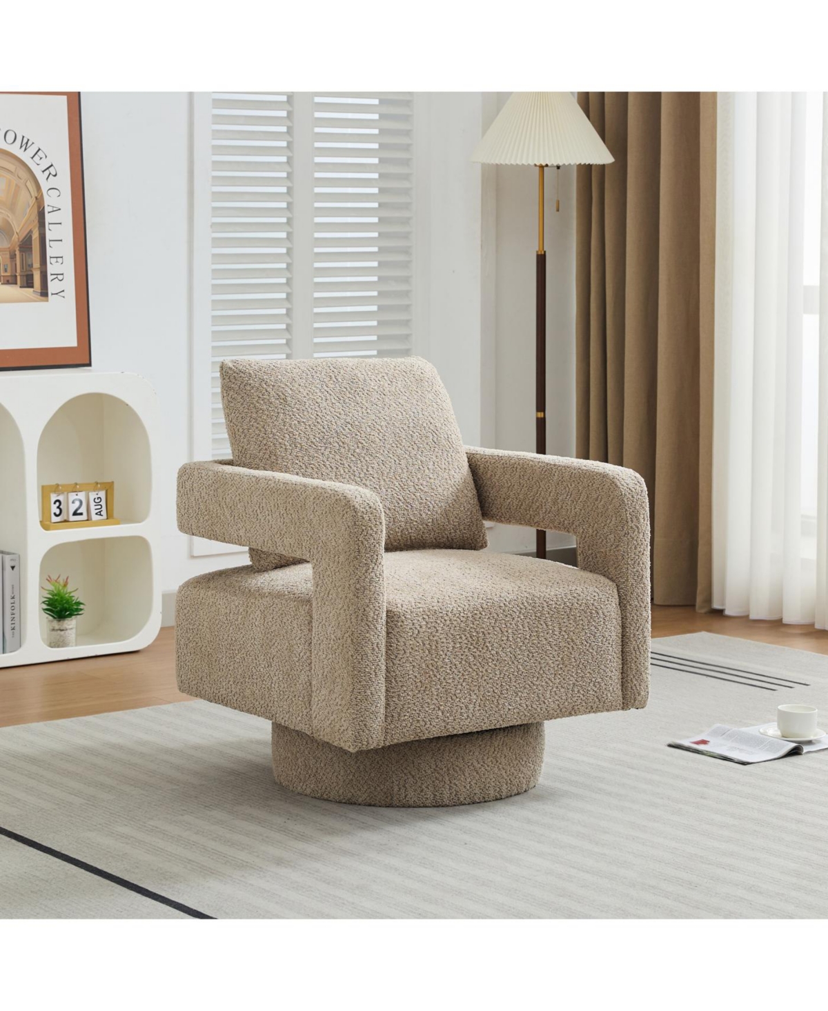 Click here for Streamdale Furniture Taupe Swivel Accent Chair  Mo... prices