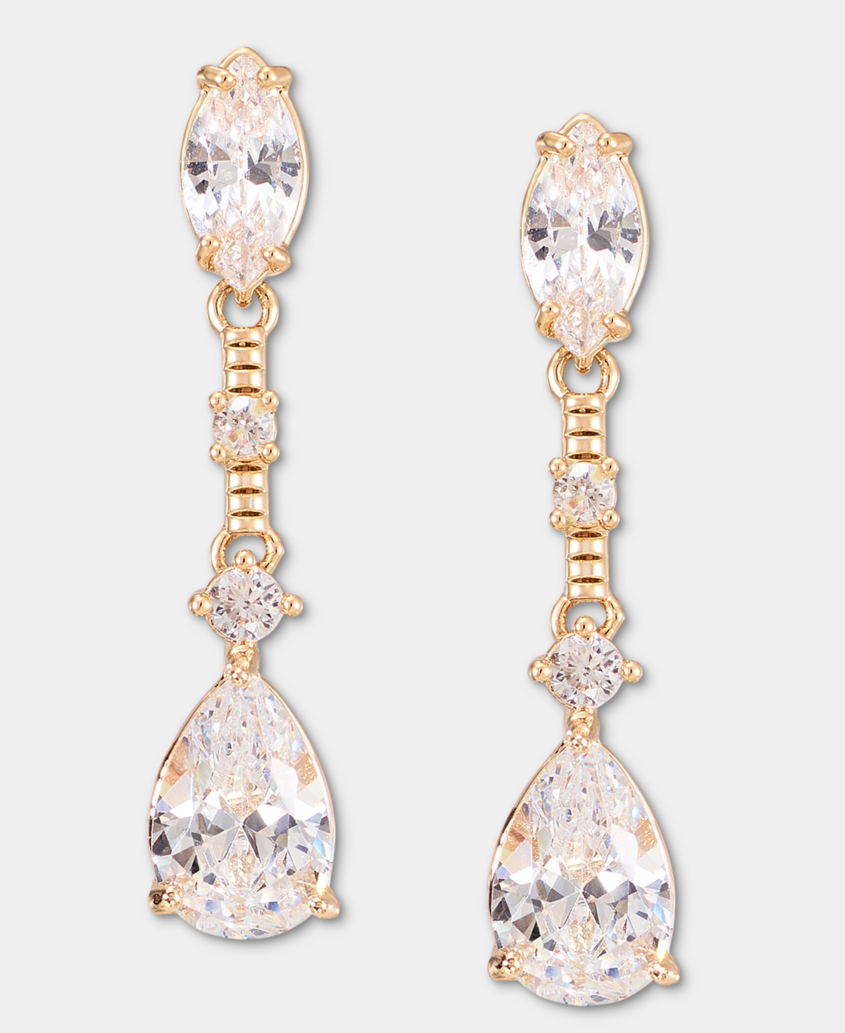 Click here for Anne Klein Cubic Zirconia Linear Drop Earrings - W... prices