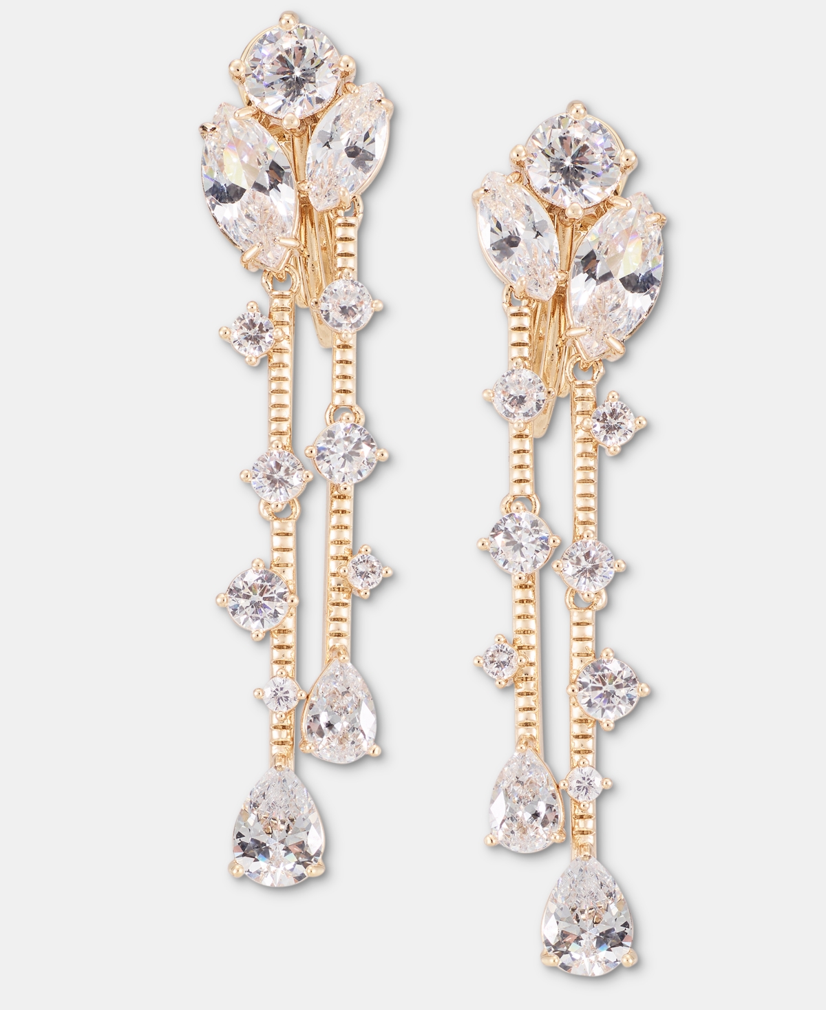 Click here for Anne Klein Crystal Cluster Clip-On Linear Drop Ear... prices