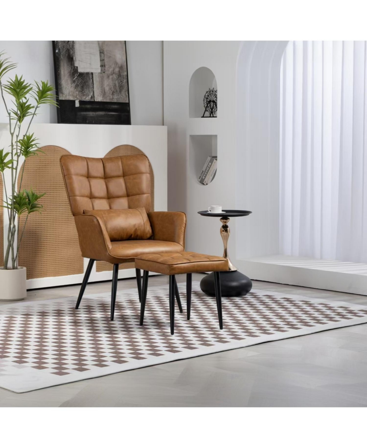 Click here for Streamdale Furniture Tufted Pu Leather Accent Chai... prices