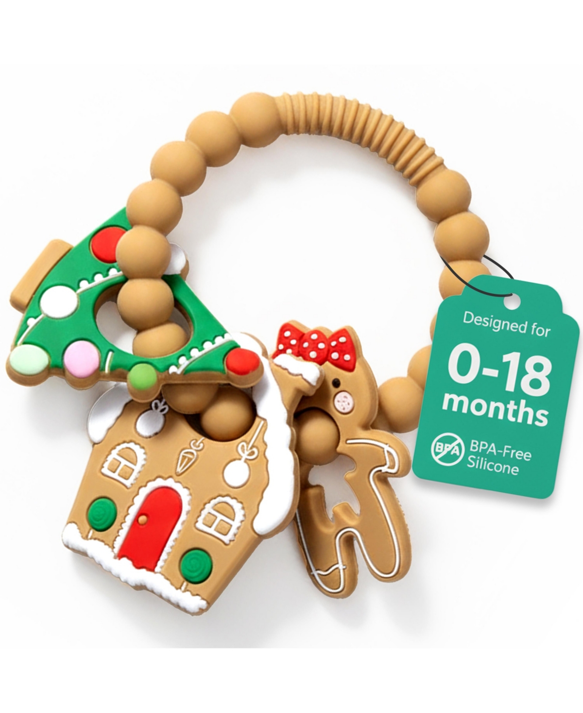 Click here for Sperric Silicone Christmas Teether Ring Toy for Ba... prices