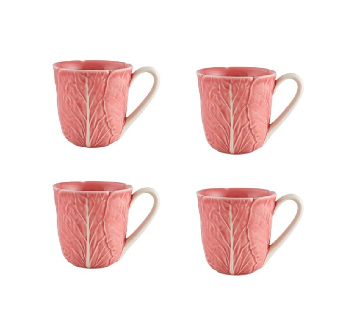 Click here for Bordallo Pinheiro Cabbage Mugs  Set of 4 - Pink prices