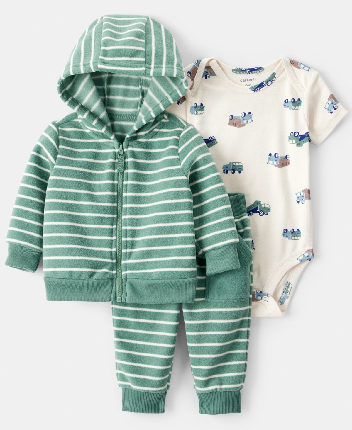 Click here for Carters Baby Boys Striped Print Hooded Zip-Up Jack... prices