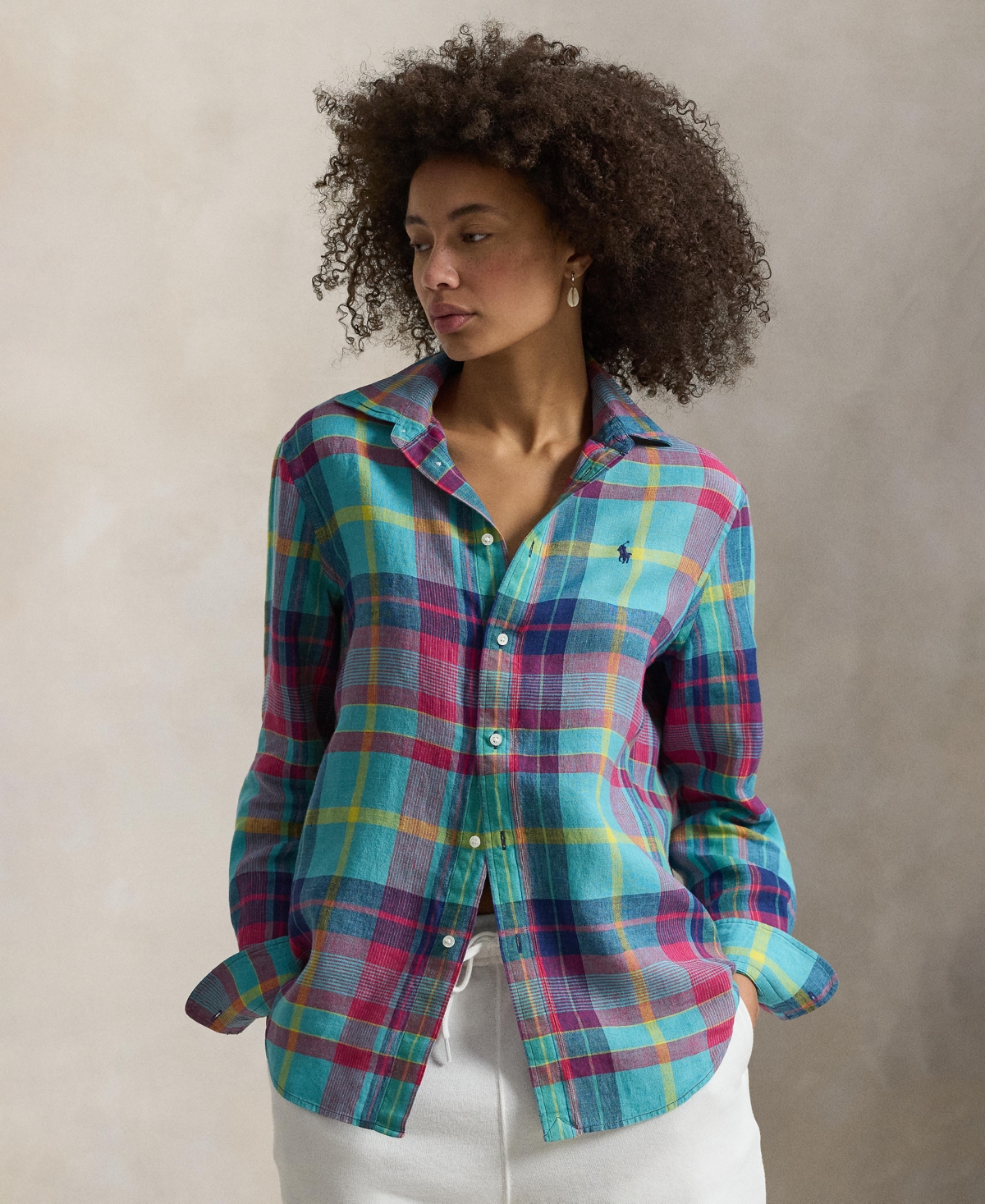 Click here for Polo Ralph Lauren Womens Classic Fit Plaid Point C... prices