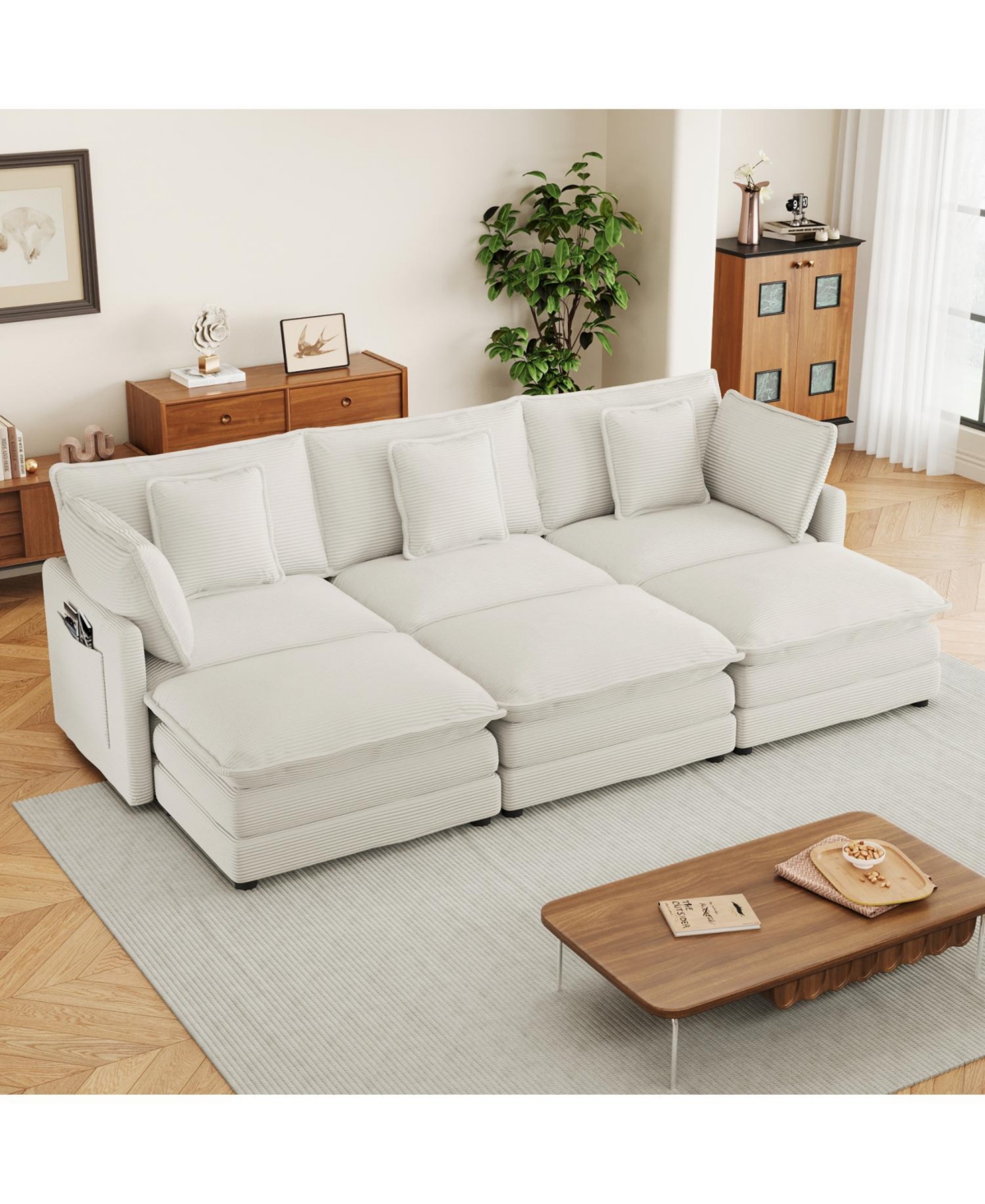 Click here for Streamdale Furniture Corduroy Sectional Sofa with... prices