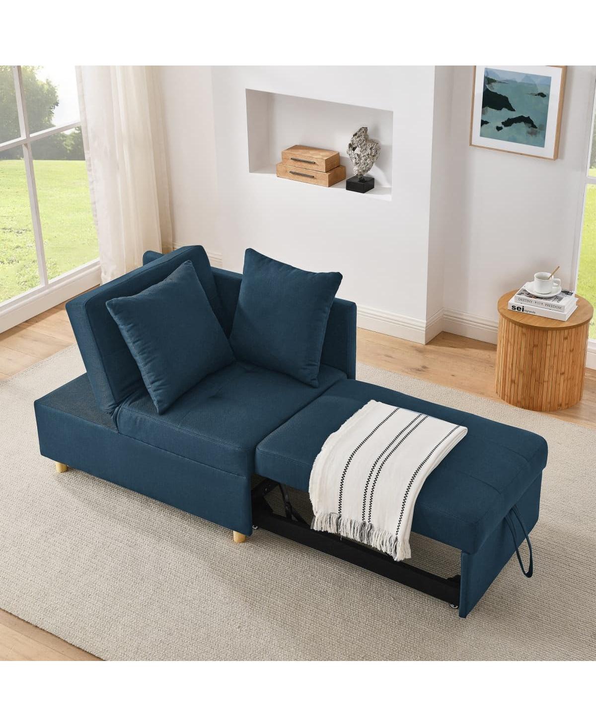 Click here for Modern Pull-Out Sleeper Chair Bed with Linen Fabri... prices