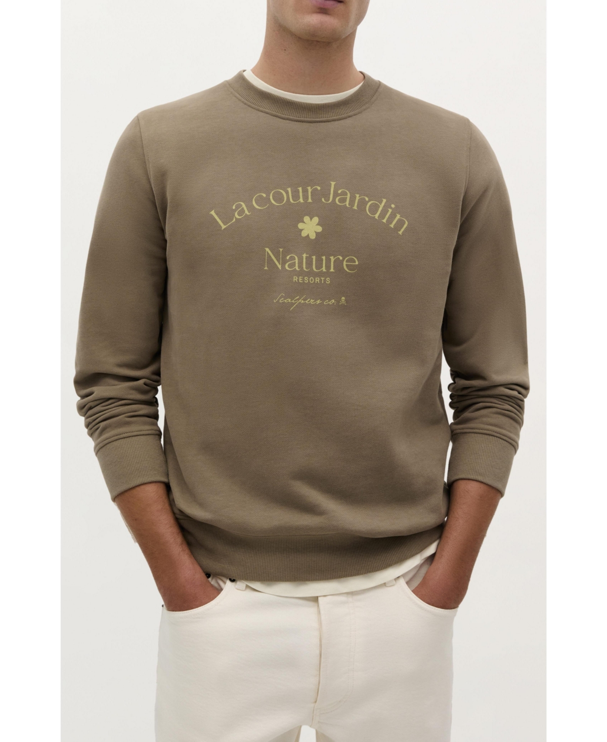 Click here for Scalpers Mens Jardin Sweater - Khaki prices