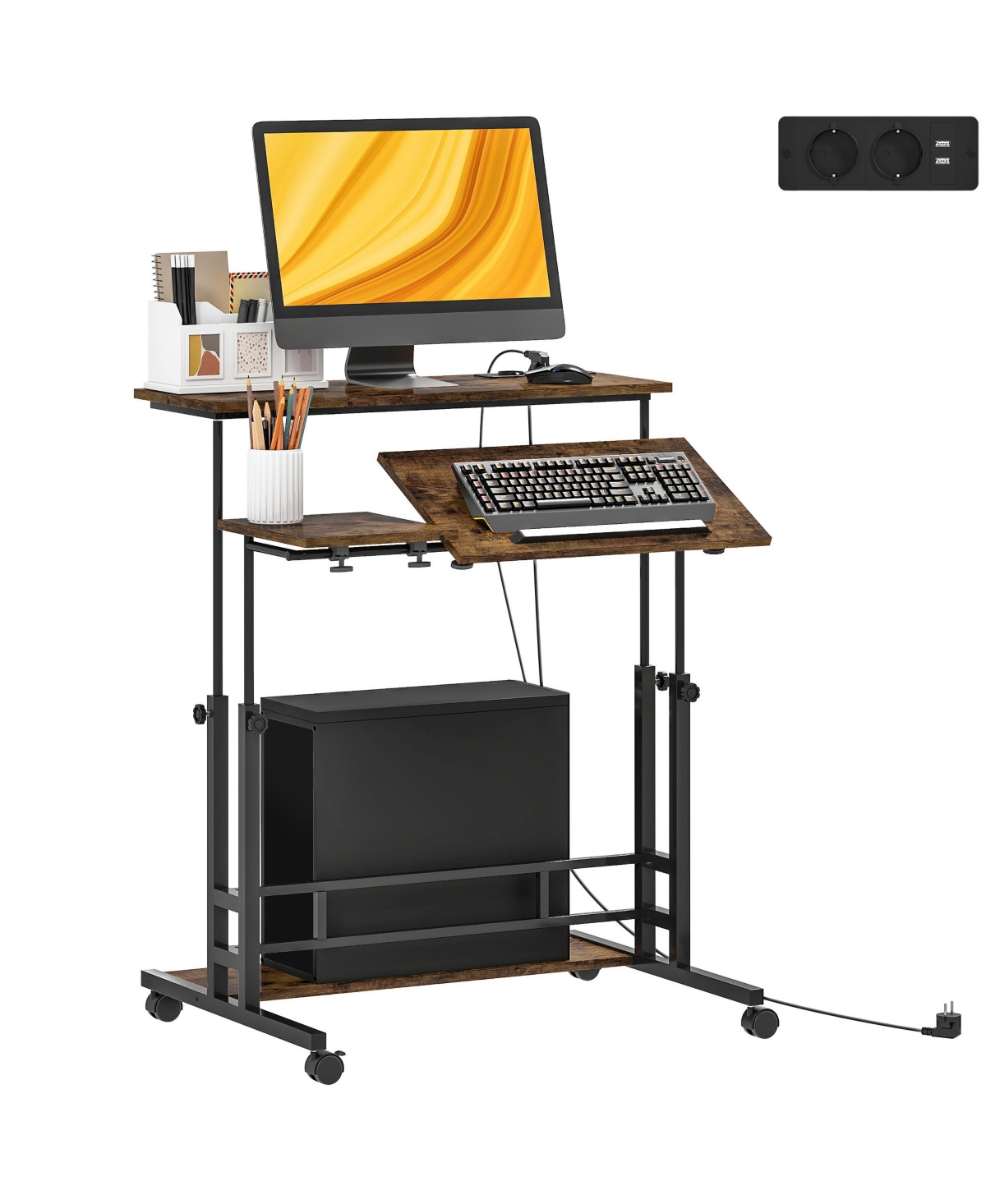 Click here for Homcom Adjustable Sding Desk  Sd Up Desk with Powe... prices