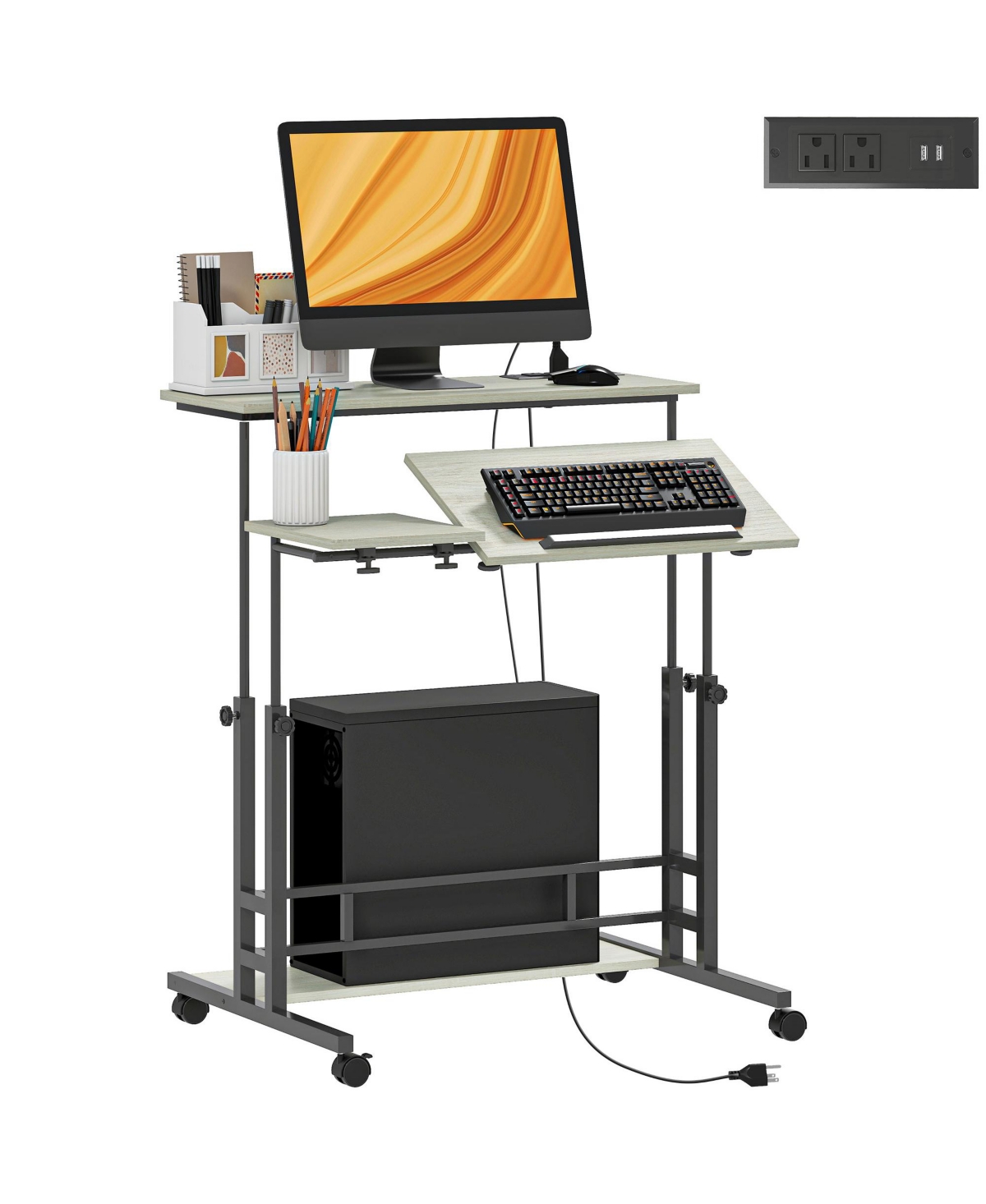 Click here for Homcom Adjustable Sding Desk  Sd Up Desk with Powe... prices