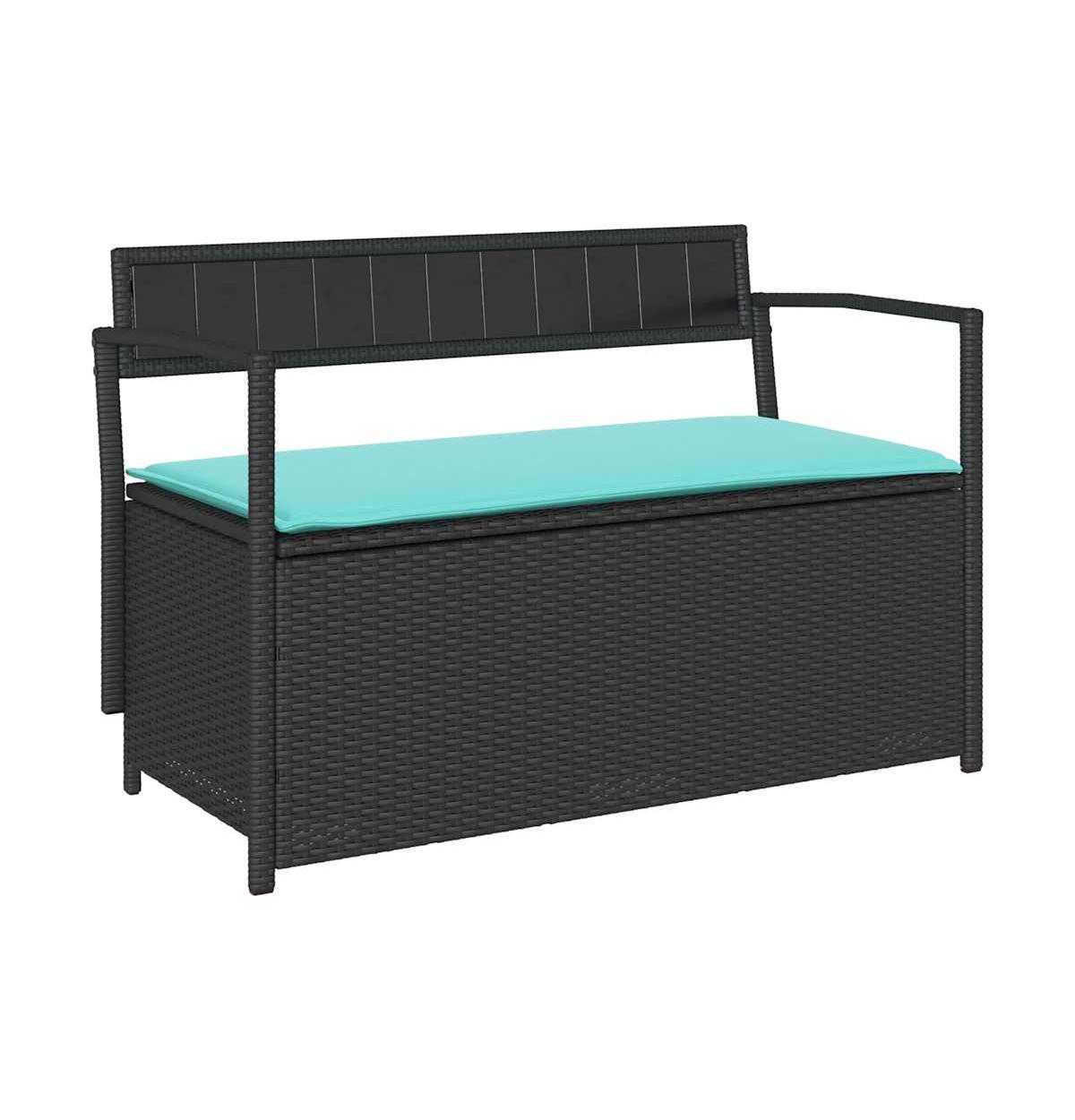 Click here for vidaXL Patio Storage Bench with Cushion Black Poly... prices
