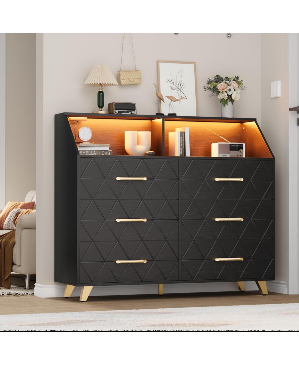 Click here for Gaomon 6 Drawer Double Dresser with Charging Stati... prices
