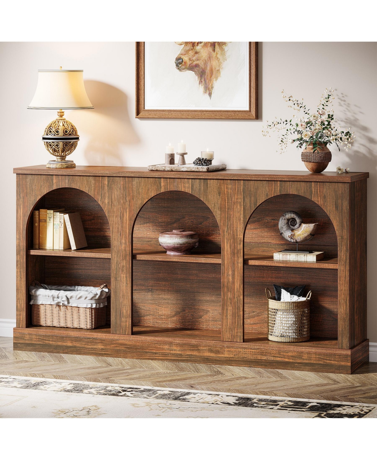 Click here for Tribesigns Farmhouse Console Table  63-Inch Long E... prices