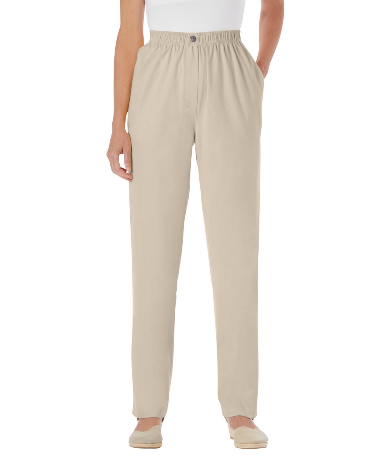 Click here for Woman Within Womens Within Straight-Leg All-Cotton... prices