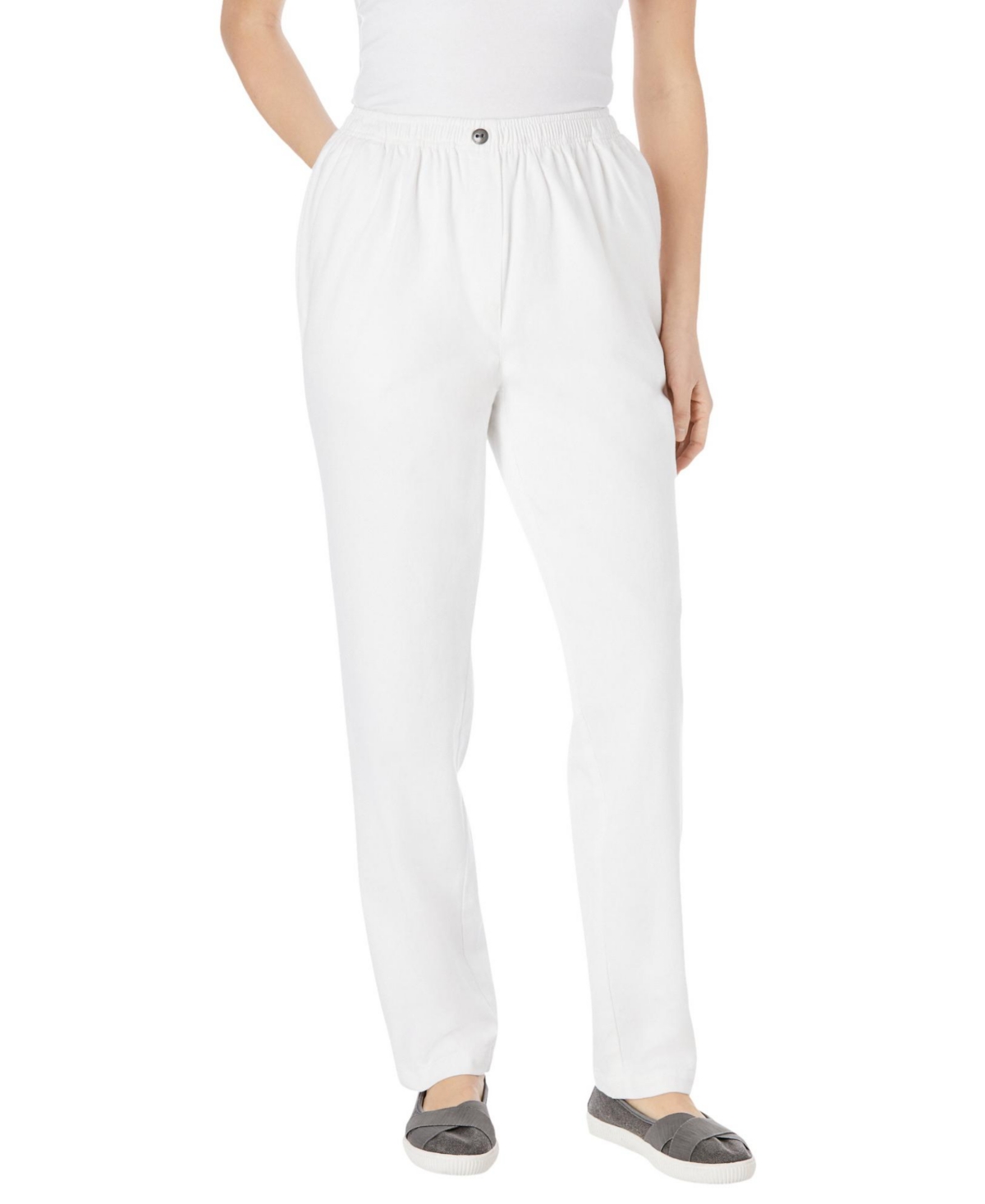 Click here for Woman Within Womens Within Straight-Leg All-Cotton... prices