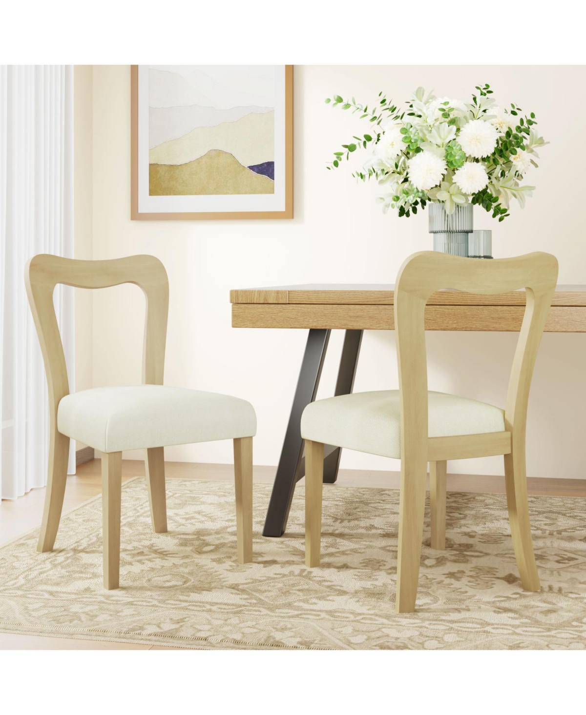 Click here for Streamdale Dining Chair Without Arm(light ash+beig... prices