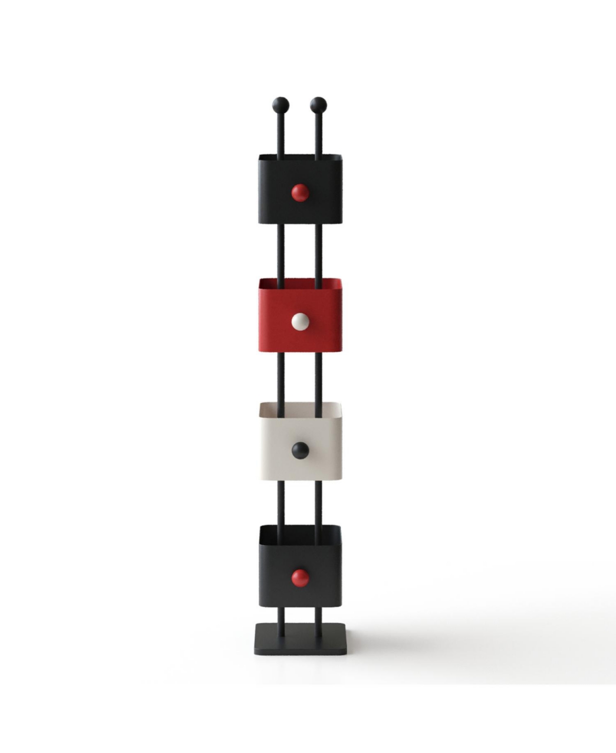 Click here for Streamdale Furniture Black & Red Bookshelf/Side Ta... prices