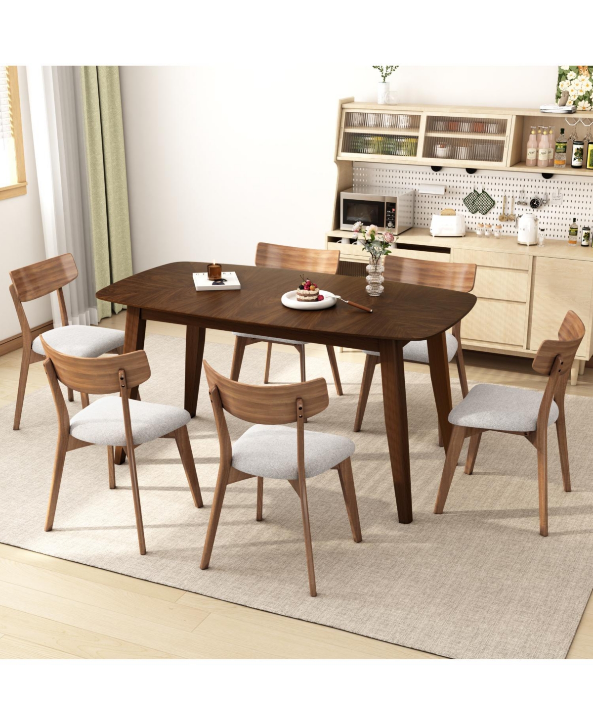Click here for Streamdale Furniture 5-Pc Mid-Century Walnut Dinin... prices