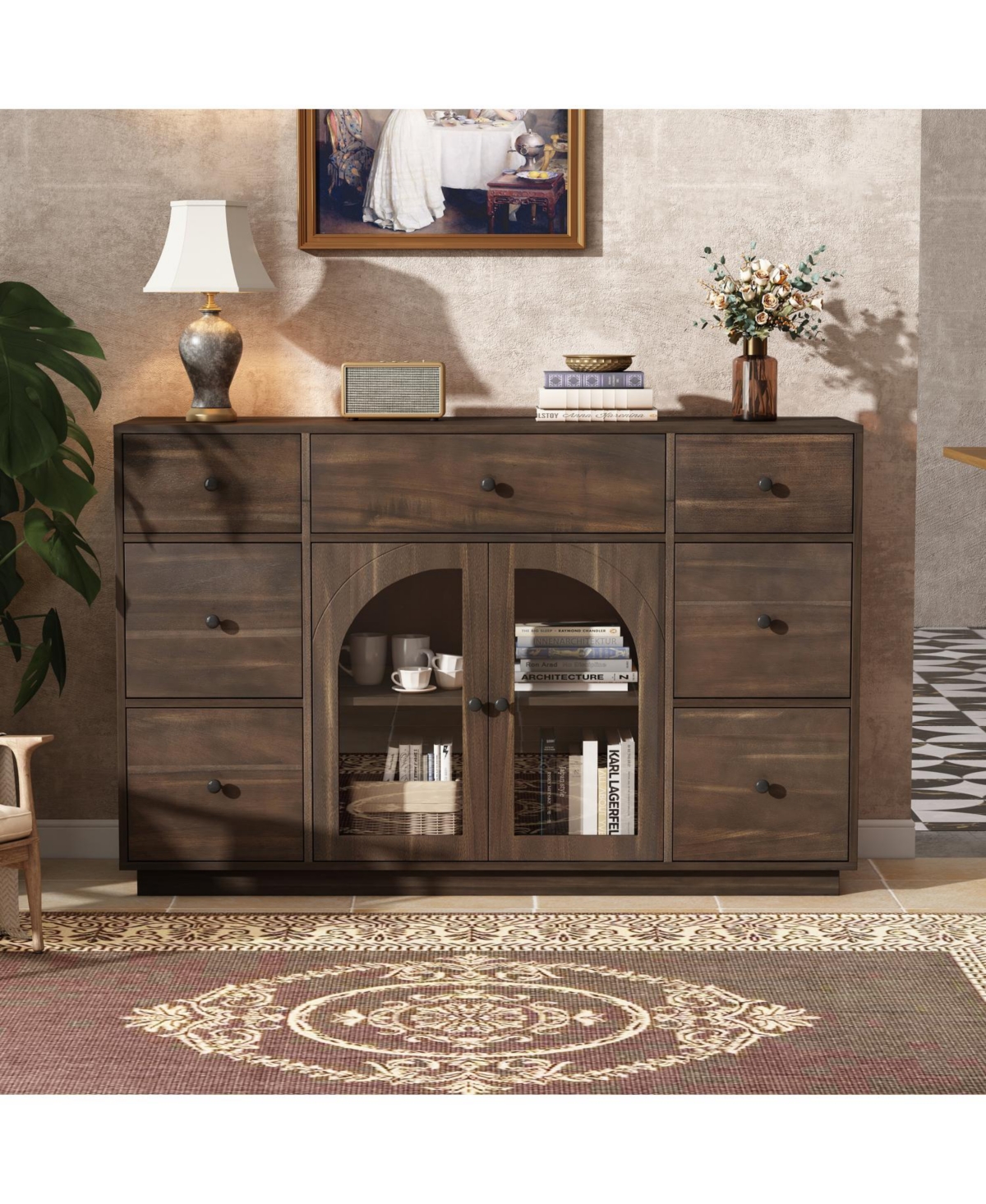 Click here for Streamdale Furniture Black 2-Door 7-Drawer Storage... prices