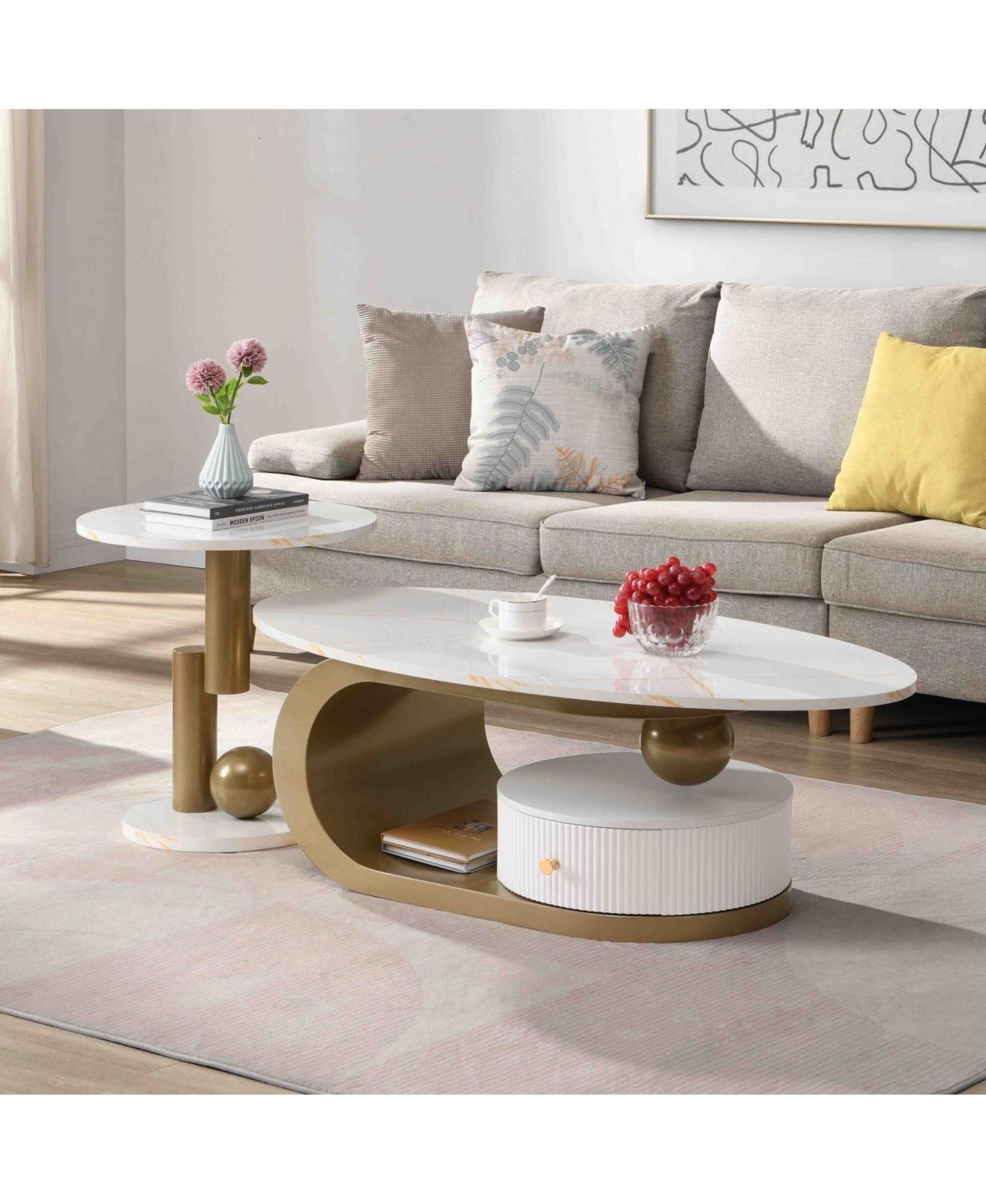 Click here for Streamdale Furniture Golden Nesting Coffee Table S... prices