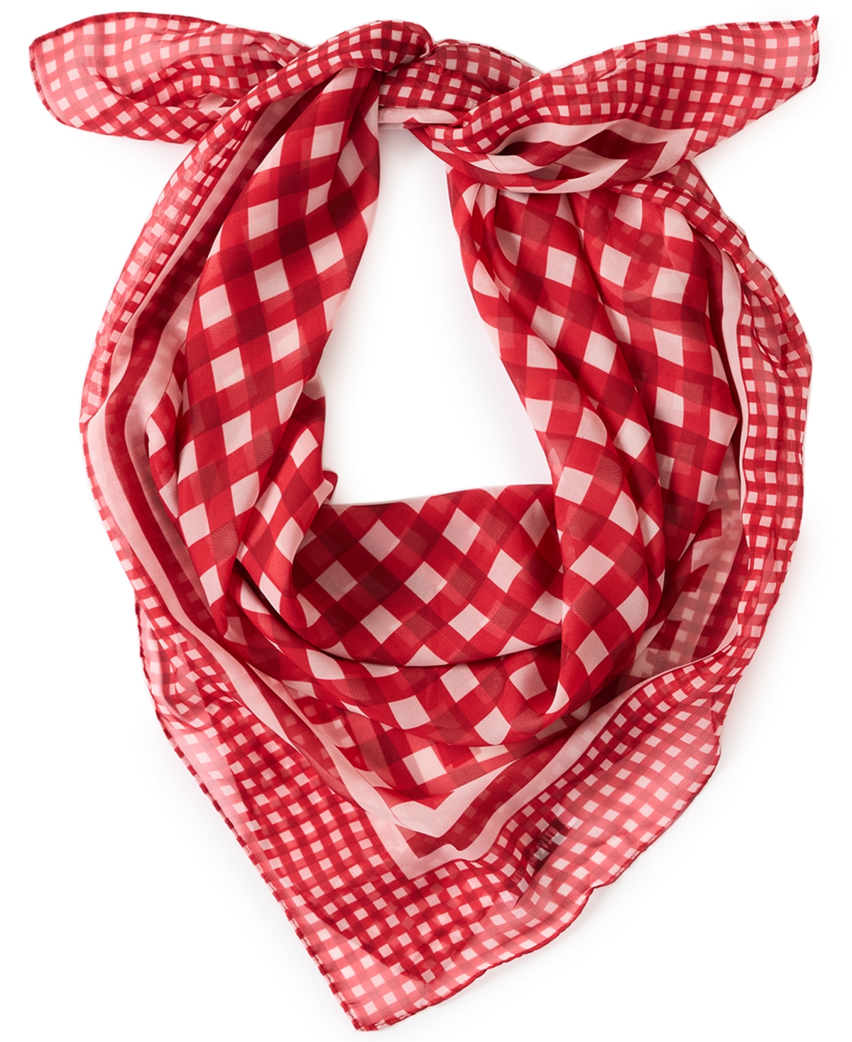 Click here for Steve Madden Gingham Square Scarf - Red Multi prices