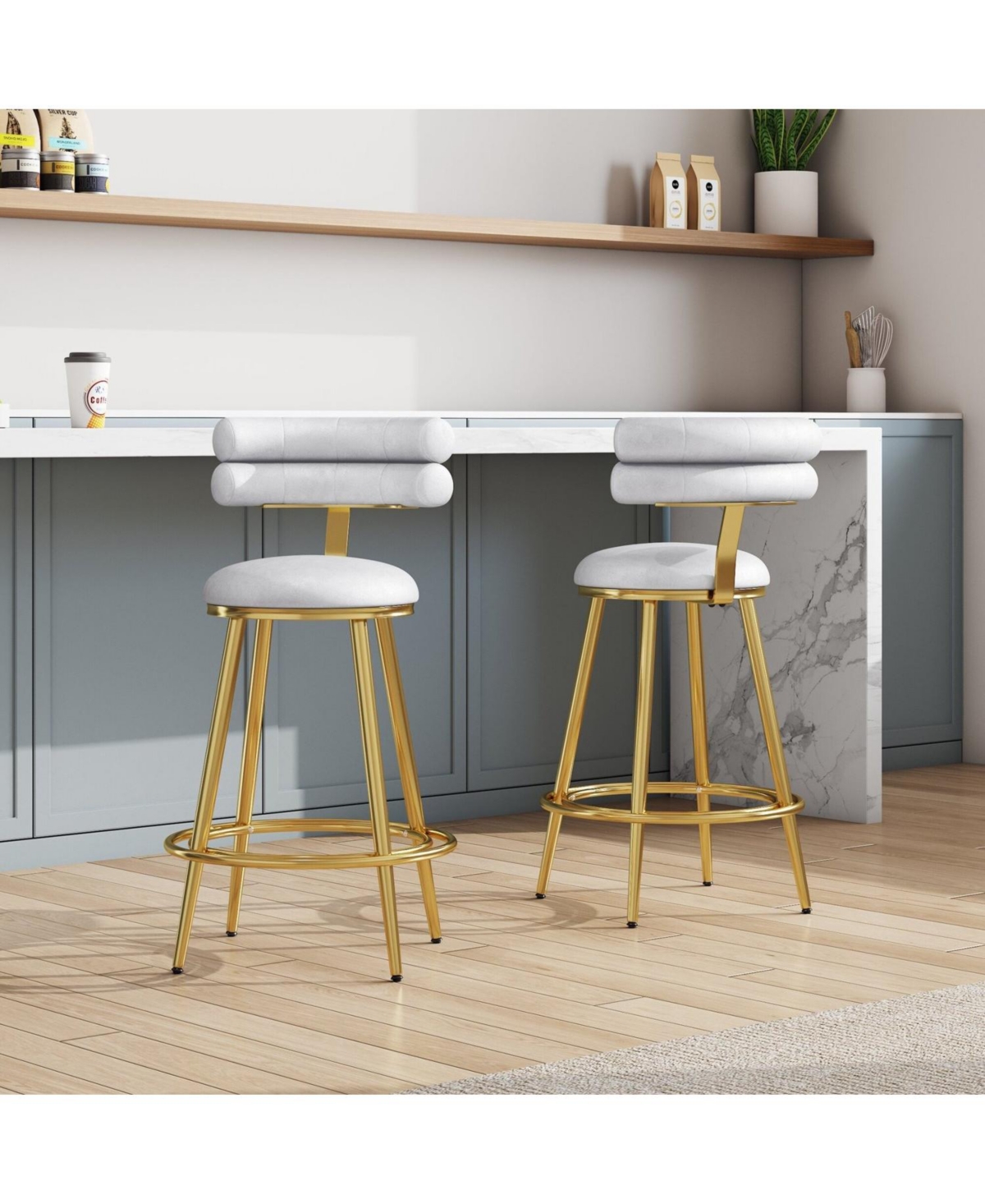 Click here for Streamdale Furniture Modern Velvet Counter Stool S... prices