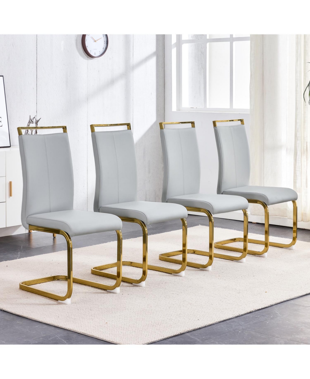 Click here for Streamdale Furniture Pu Leather Dining Chair Set o... prices