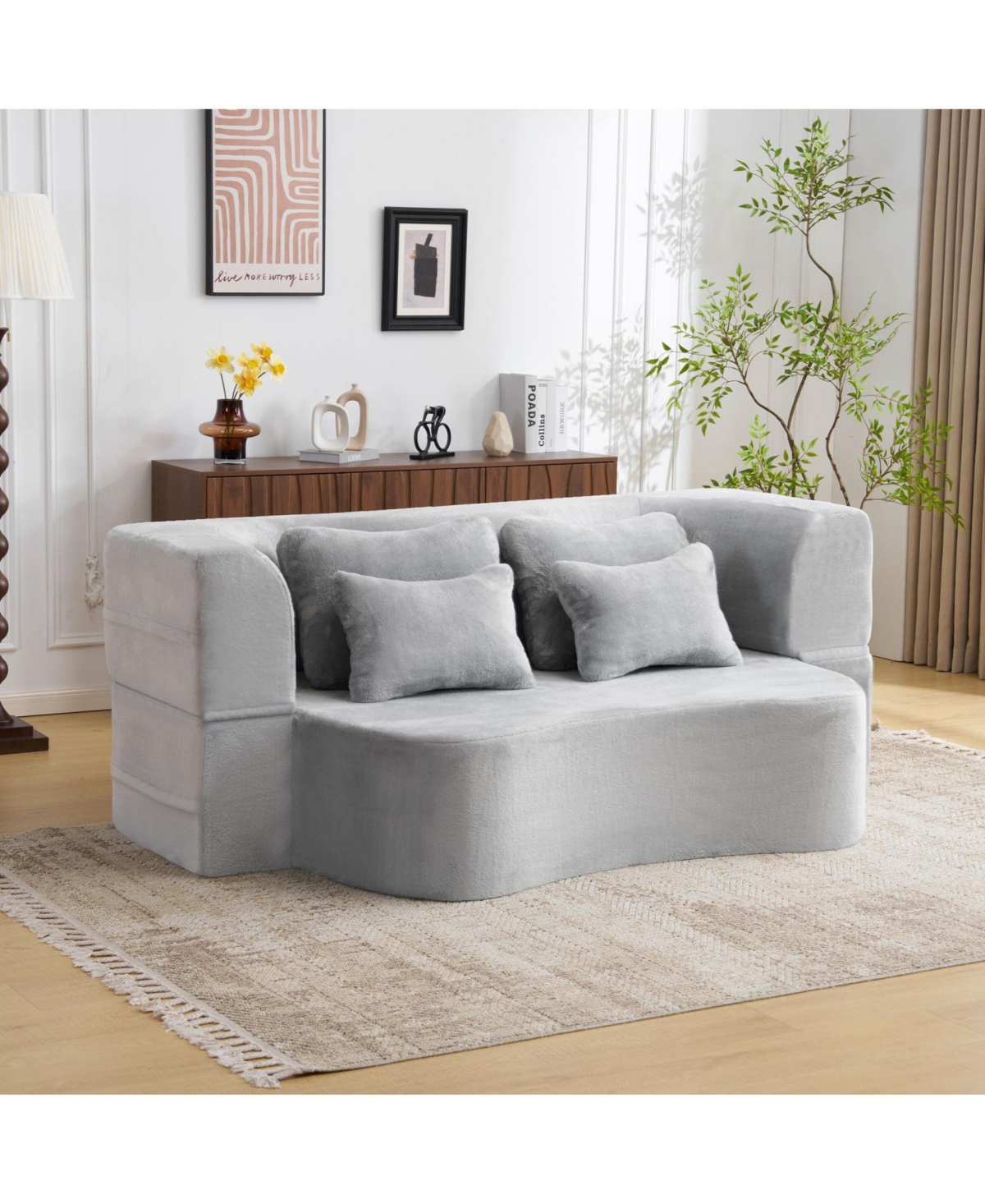Click here for Streamdale Furniture Queen Floor Sofa Bed with 4 P... prices