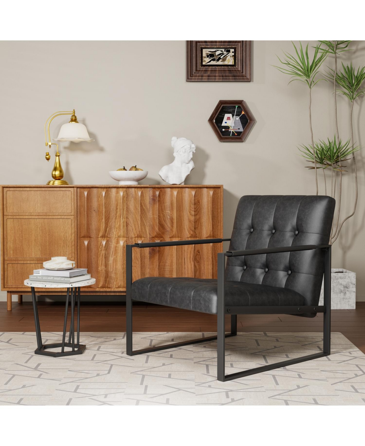 Click here for Streamdale Accent Chair with Ottoman - Black prices