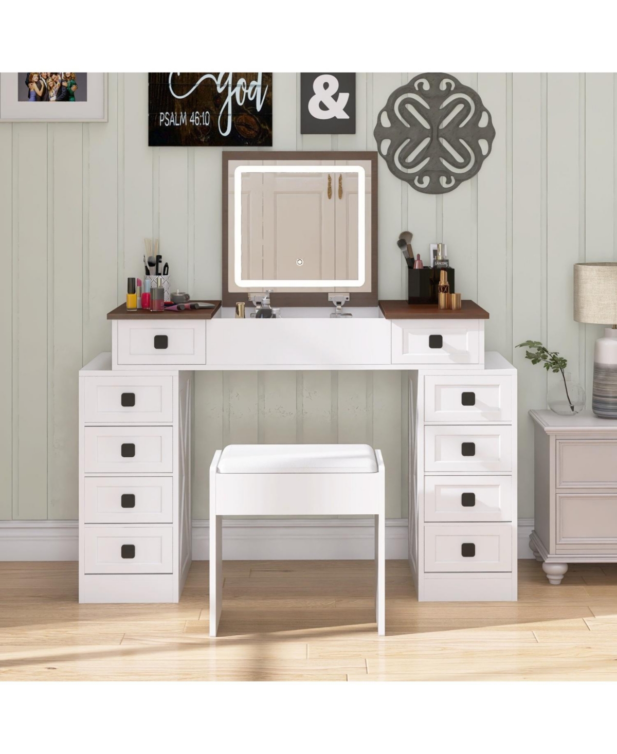Click here for Streamdale Furniture Dimmable Led Vanity Desk with... prices