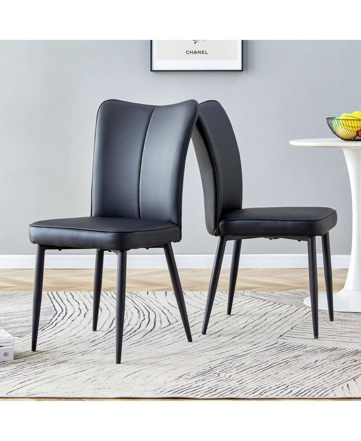 Click here for Streamdale Furniture Modern Black Pu Chairs - Set... prices
