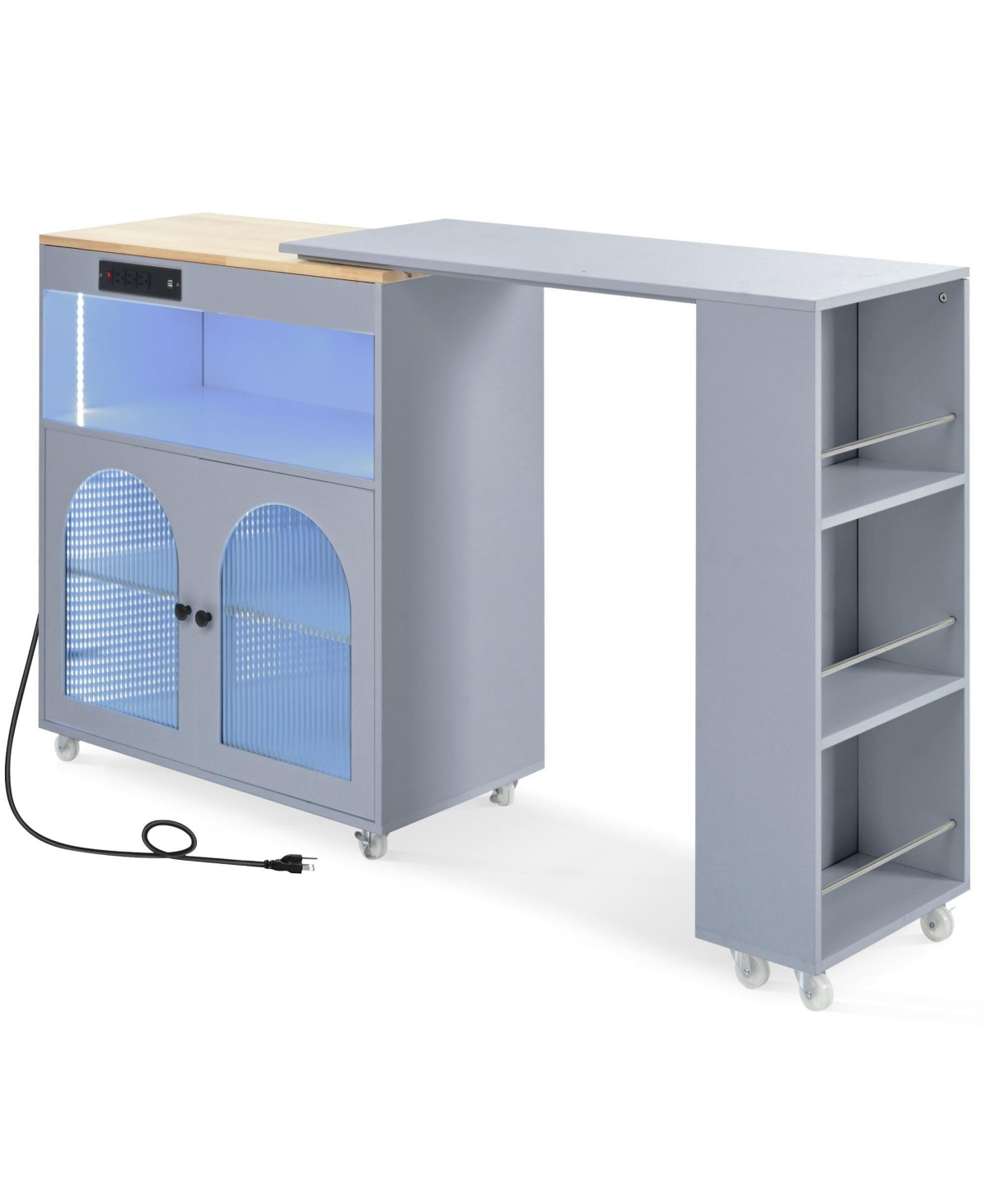 Click here for Clihome Rolling Kitchen Island With Extended Table... prices