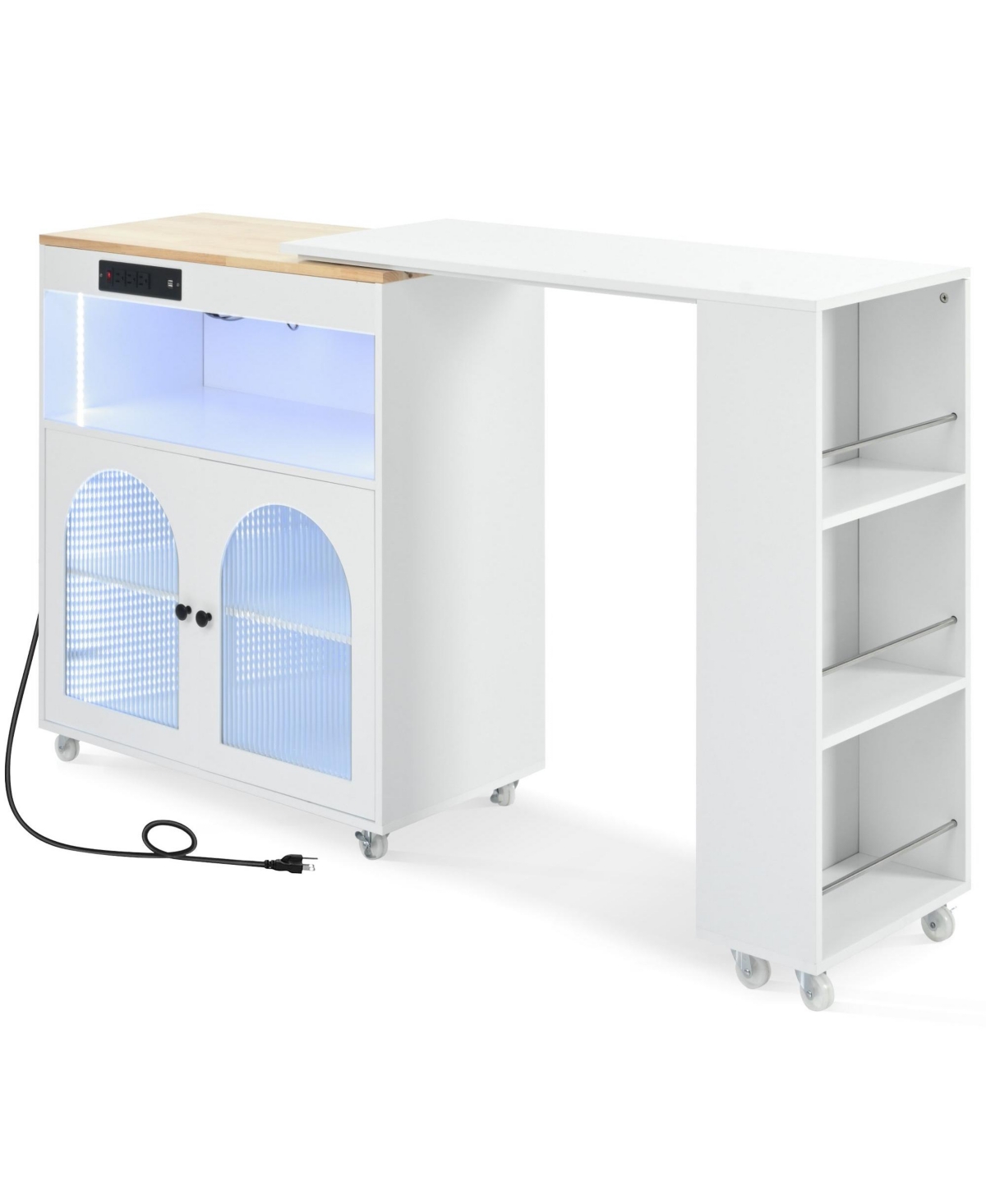 Click here for Clihome Rolling Kitchen Island With Extended Table... prices