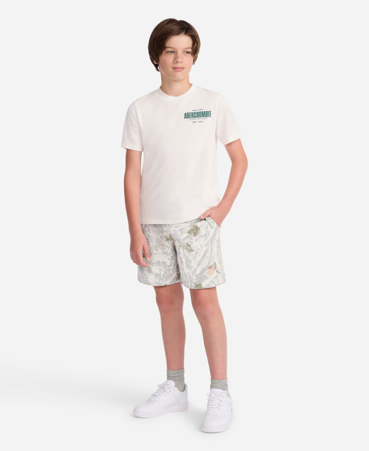 Click here for abercrombie kids Boys Essential Fleece Shorts - Ca... prices