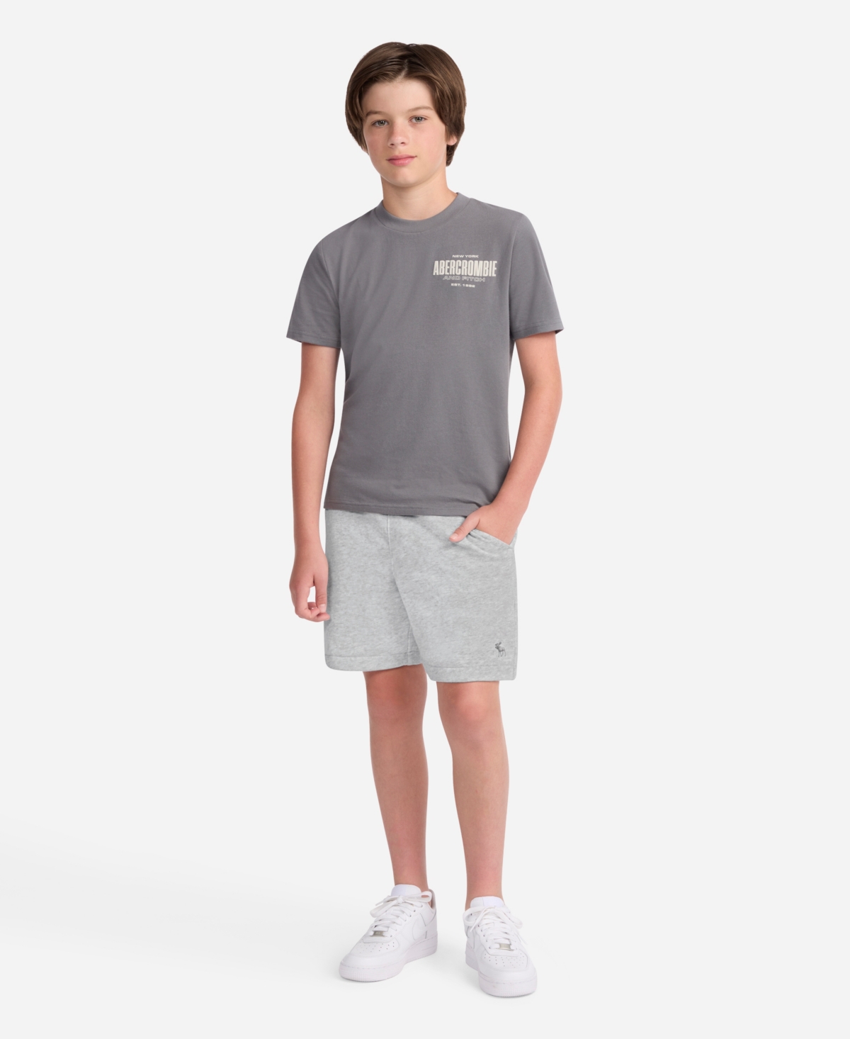 Click here for abercrombie kids Boys Essential Fleece Shorts - Gr... prices