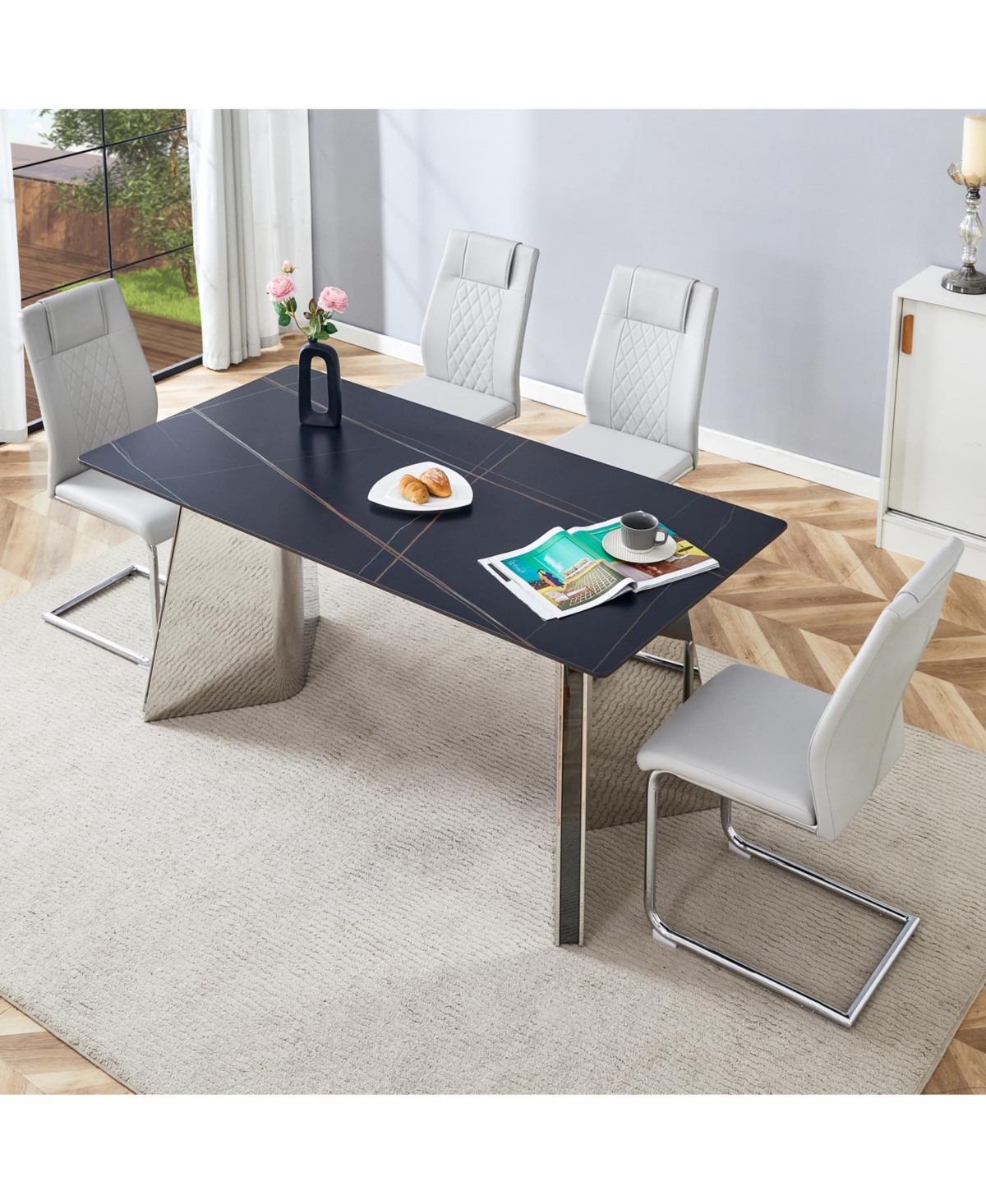 Click here for Streamdale Furniture Marble-Patterned Dining Table... prices