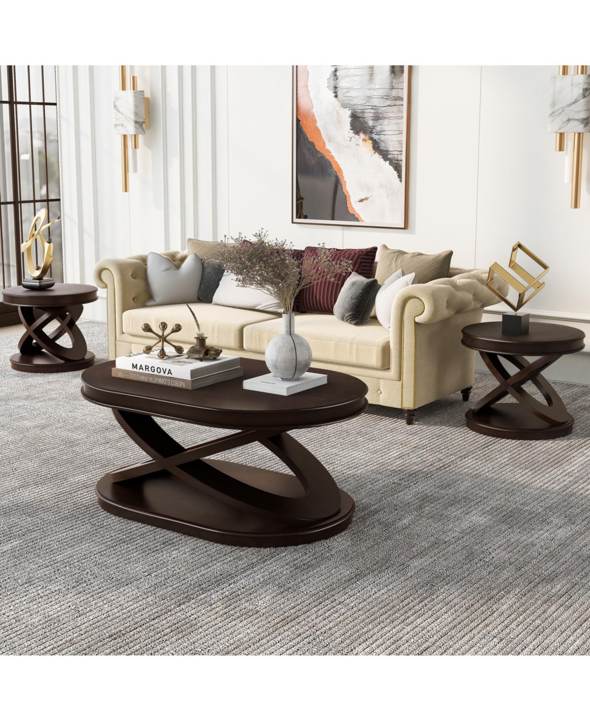 Click here for Streamdale Furniture Retro Coffee Table Set - Oval... prices