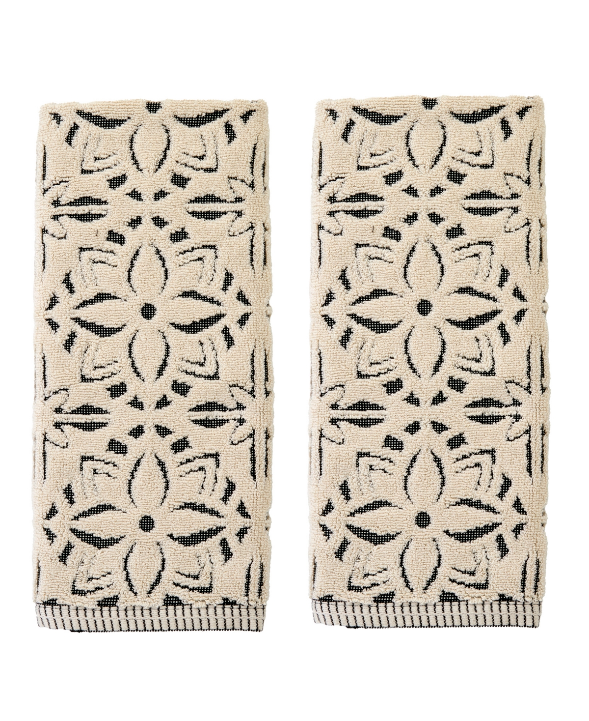 Click here for Skl Home Lisbon Jacquard Hand Towel  Set of 2 - Bl... prices