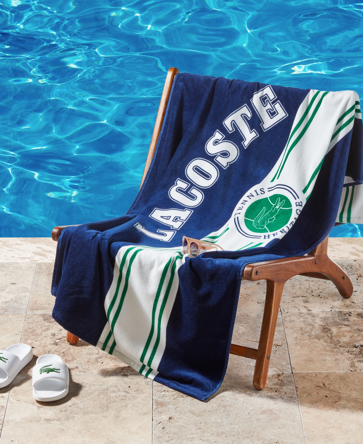 Click here for Lacoste Single Badge Cotton Beach Towel  36 x 72 -... prices