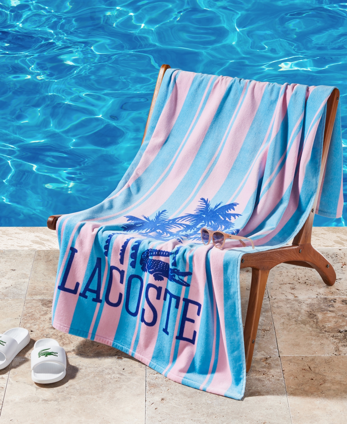 Click here for Lacoste Palm Trees Cotton Beach Towel  36 x 72 - B... prices