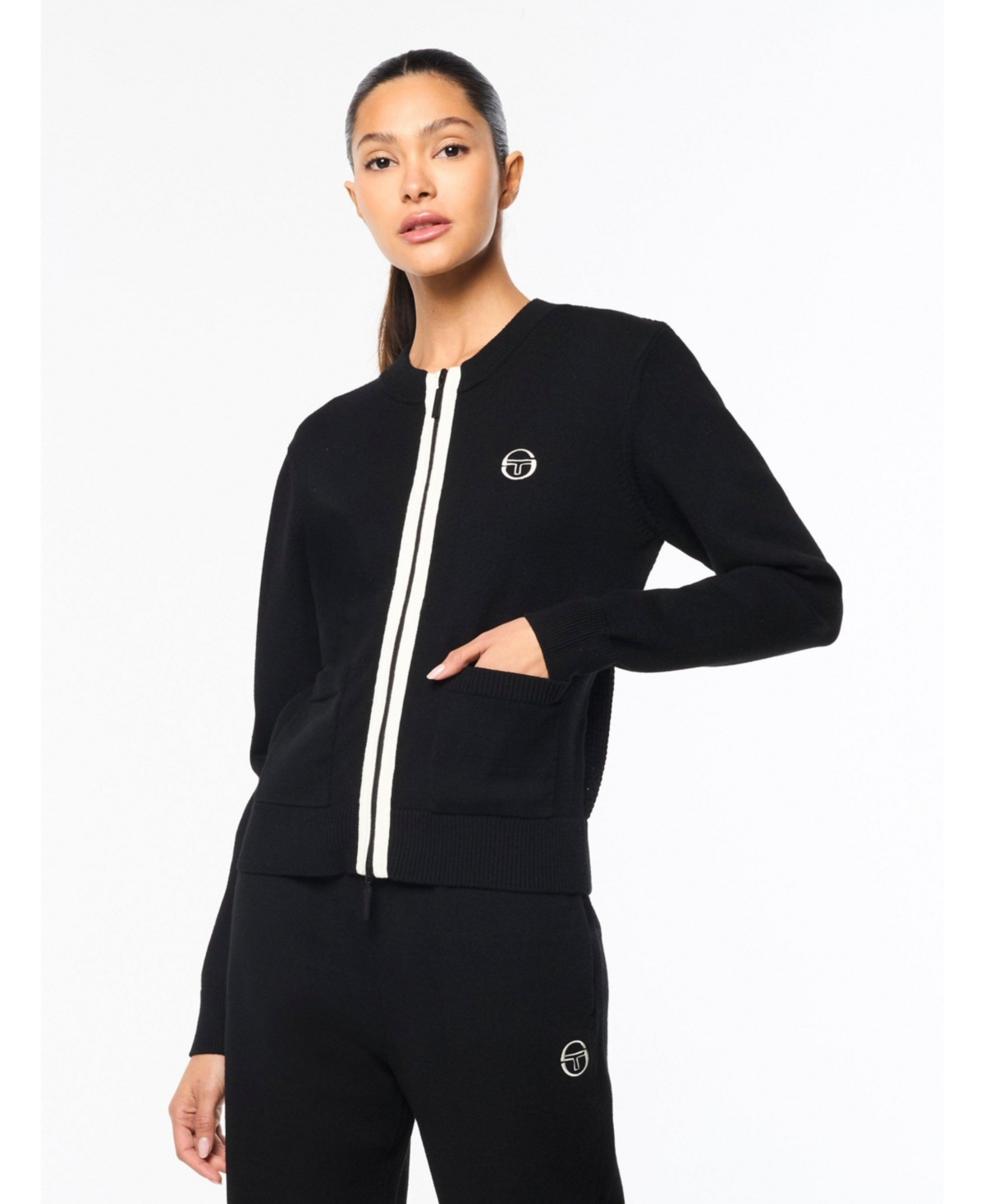 Click here for Sergio Tacchini Womens Zeta Cardigan Jacket - Blac... prices