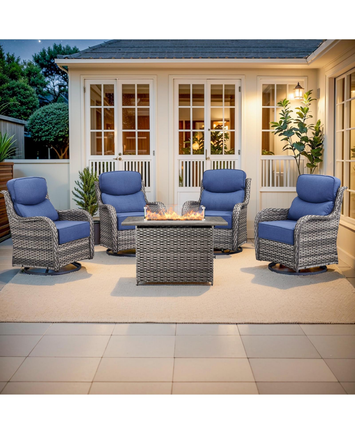 Click here for Gymojoy Crescent All-weather Pe Wicker Fire Pit Co... prices