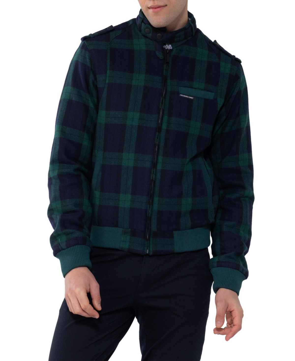 Click here for Members Only Mens Wool Iconic Racer Jacket - Green prices
