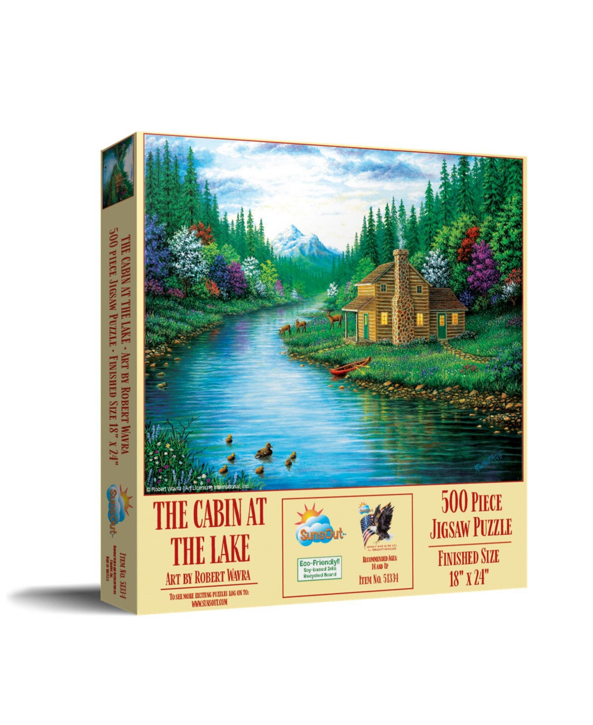 Click here for SunsOut The Cabin on the Lake 500 piece Jigsaw Puz... prices