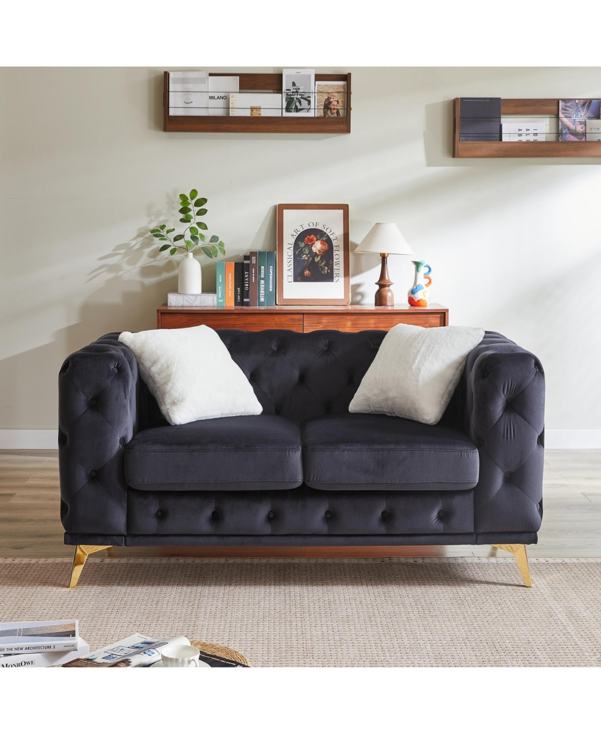 Click here for Streamdale Deluxe Velvet Chesterfield Sofa with Tu... prices