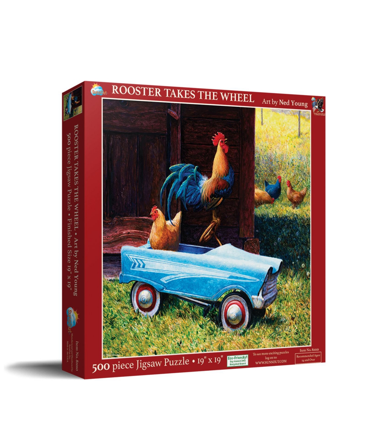 Click here for SunsOut Rooster Takes the Wheel 500 piece Jigsaw P... prices