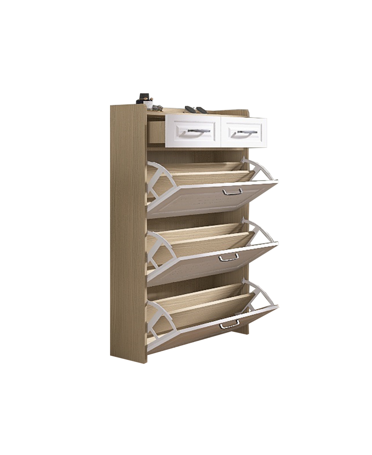 Click here for Clihome shoe cabinet with 3 doors 2 drawers large... prices