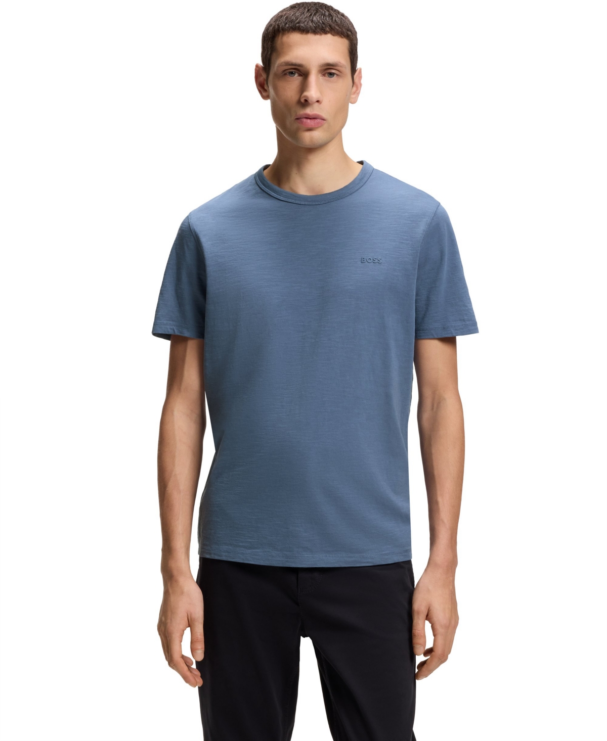 Click here for Boss by Hugo Boss Mens Slub-Cotton Logo Detail T-S... prices