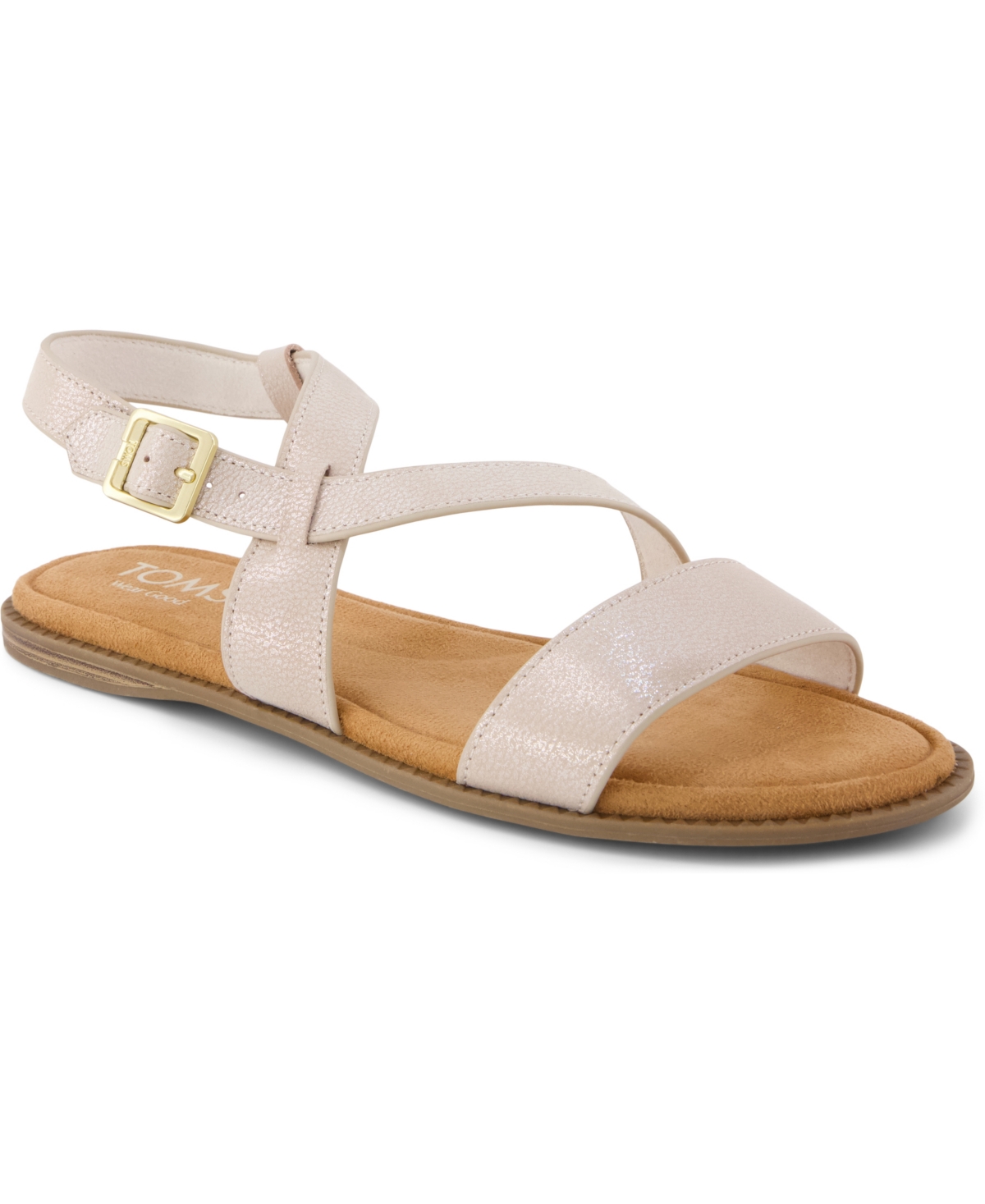 Click here for Toms Womens Mar Strappy Flat Sandals - Champagne S... prices