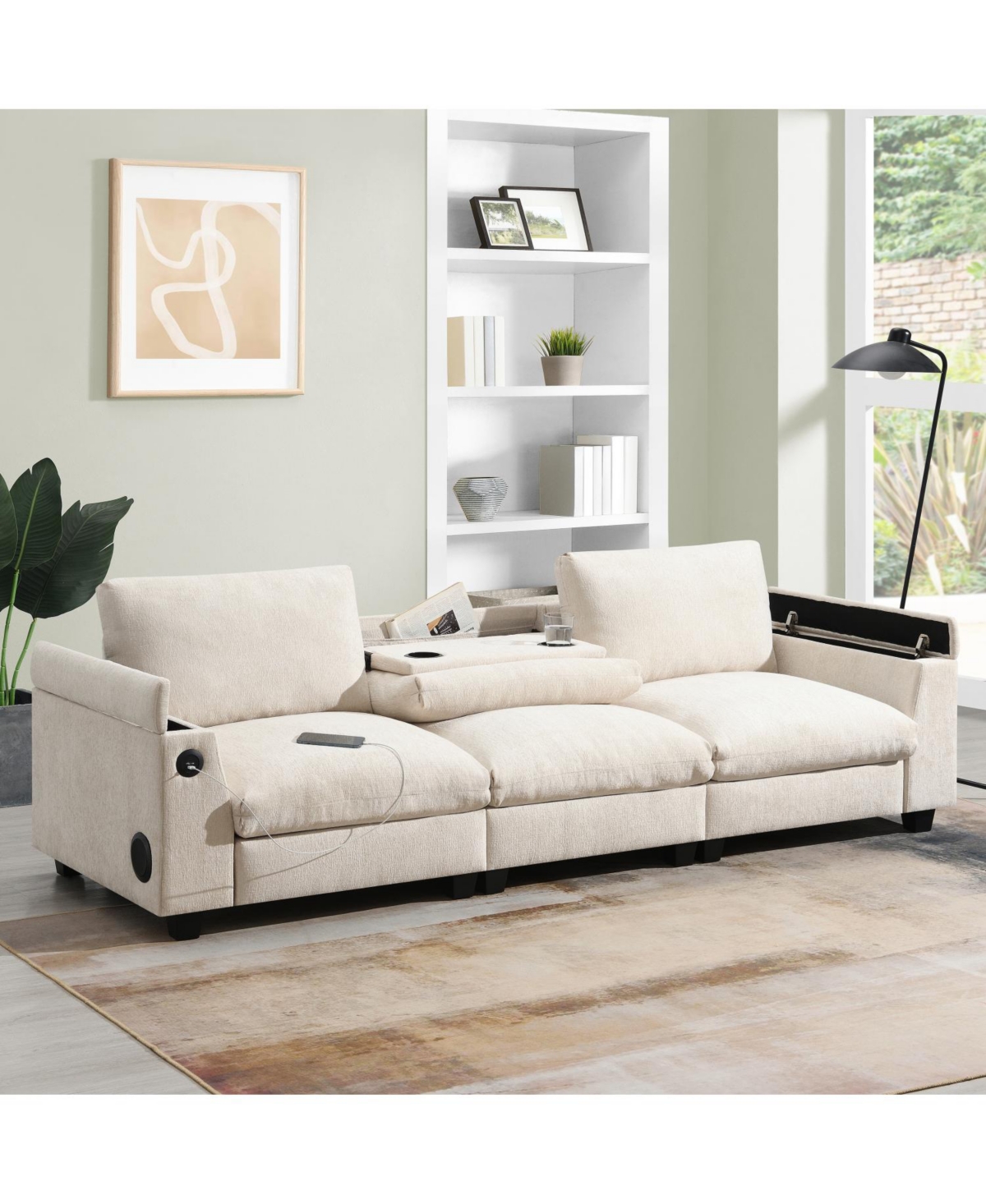Click here for Streamdale Chenille Sectional Sofa with Drop Down... prices